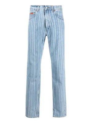 Martine Rose Striped Straight-leg Jeans - Blue