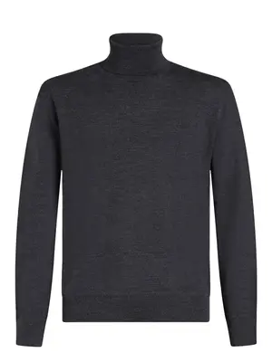 Etro Pegaso-embroidered High-neck Jumper - Grey