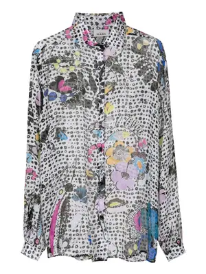 AMIR SLAMA Graphic-print Silk Shirt - Multicolour