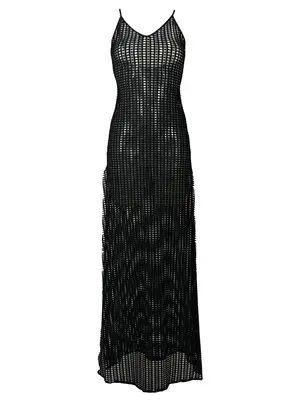 AMIR SLAMA Open-knit Maxi Dress - Black
