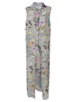 AMIR SLAMA Graphic-print Sleeveless Dress - Multicolour