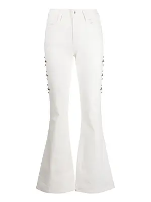 MADISON.MAISON Stud-embellished Flared Jeans - White