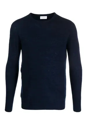 BALLANTYNE Long-sleeve Wool-blend Jumper - Blue