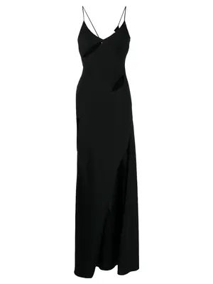 Monse Cut-out Long Slip Dress - Black
