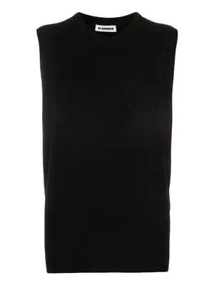 JIL SANDER Sleeveless Knit Top - Black