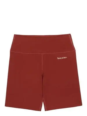 SPORTY & RICH Logo Biker Shorts - Red