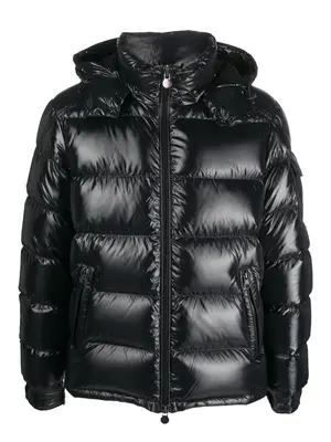 Moncler Maya Zip-up Padded Hooded Jacket - Black