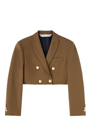 PALM ANGELS Palm Angels Double-Breasted Cropped Blazer