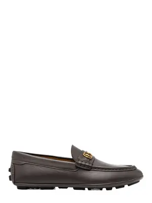 Bally Logo-plaque Leather Moccasins - Brown