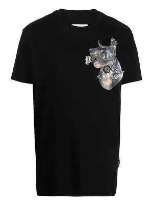 Philipp Plein Graphic-print Cotton T-shirt - Black