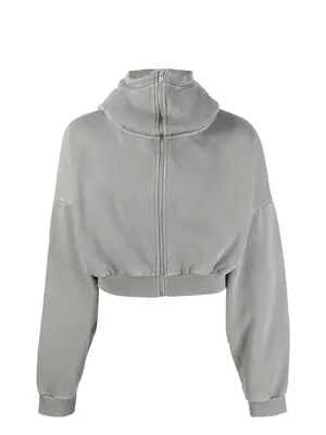 ENTIRE STUDIOS Stand-up Collar Zip-up Hoodie - Grey