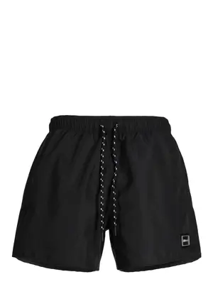 Hugo Logo-plaque Drawstring Shorts - Black