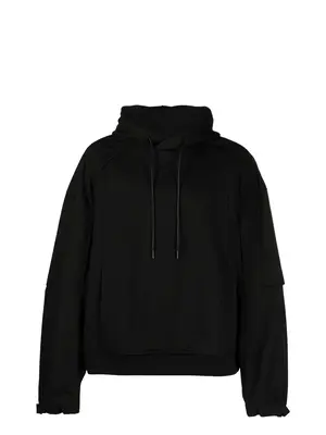 JUUN.J Logo-embroidered Cotton Hoodie - Black