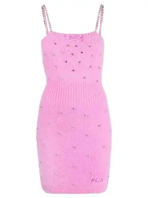 Philosophy Di Lorenzo Serafini Crystal Embellished Knitted Bodycon Mini Dress - Pink
