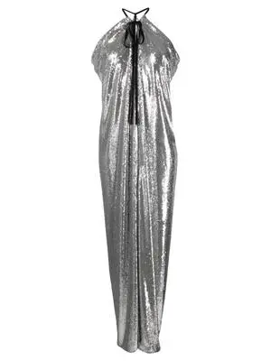 Philosophy Di Lorenzo Serafini Halterneck Maxi Dress - Silver