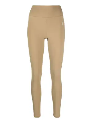 SPORTY & RICH Runner Logo-print Leggings - Brown