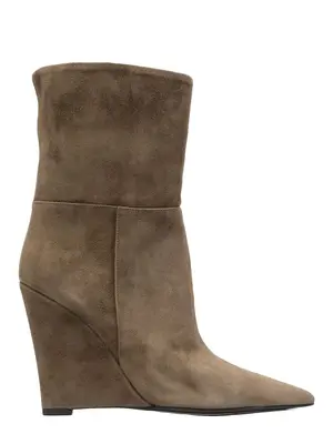 ALEVI MILANO 115mm Suede Wedge Boots - Green
