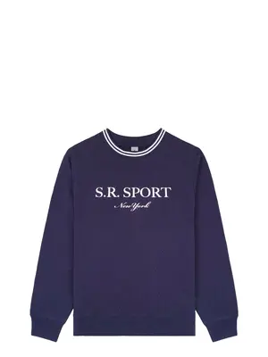 SPORTY & RICH Logo-print Crew-neck Sweatshirt - Blue