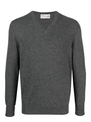 BALLANTYNE V-neck Cashmere Jumper - Grey