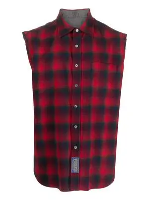 MAISON MARGIELA X Pendleton Checked Sleeveless Shirt - Red