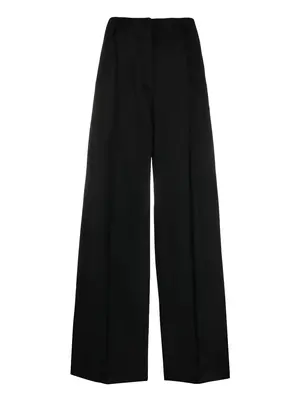 Acne Studios High-waisted Wool-cotton Palazzo Pants - Black