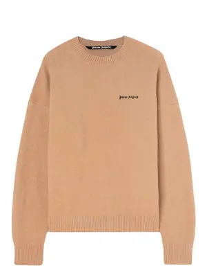 Palm Angels Logo-embroidered Jumper - Neutrals