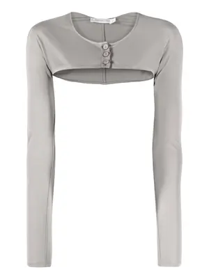 Christopher Esber Long-sleeve Cropped Top - Grey