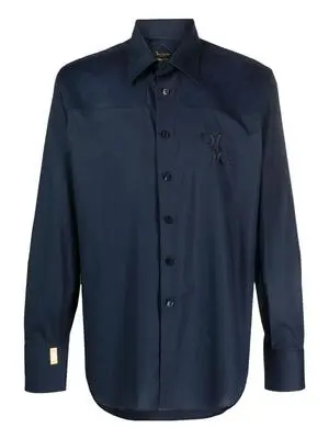 BILLIONAIRE Suede-panel Cotton Shirt