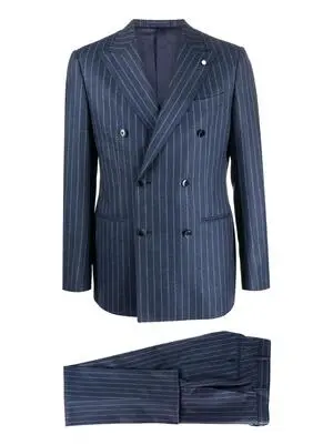 LUIGI BIANCHI MANTOVA Pinstriped Double-breasted Suit
