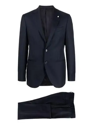 LUIGI BIANCHI MANTOVA Single-breasted Virgin Wool Suit - Blue