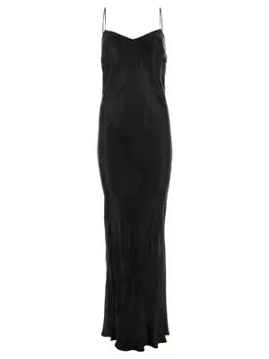 Saint Laurent Cowl-effect Silk Slip Dress - Black