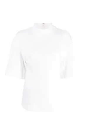 ALESSANDRO VIGILANTE Funnel-neck Blouse - White