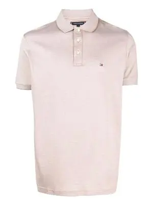 Tommy Hilfiger Logo-patch Piqué Polo Shirt - Neutrals