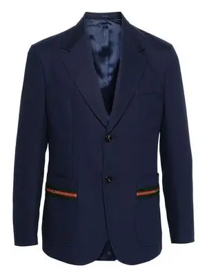 Gucci Web Stripe-embellished Blazer - Blue