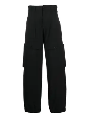 MSGM High-waisted Wide-leg Trousers - Black
