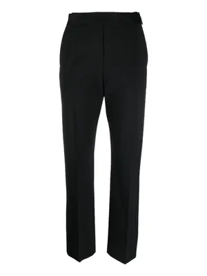 MSGM Logo-waistband Tapered Trousers - Black
