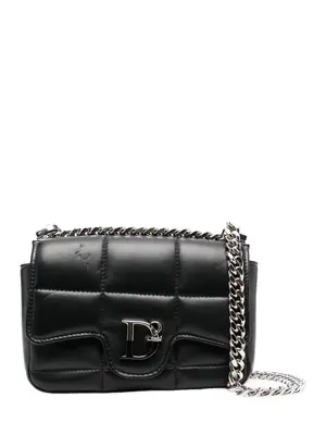 Dsquared2 Logo-plaque Quilted Crossbody Bag - Black