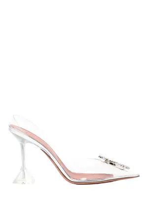 Amina Muaddi Begum 90mm Slingback Pumps - Silver