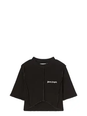 Palm Angels Logo-print Cropped Top - Black
