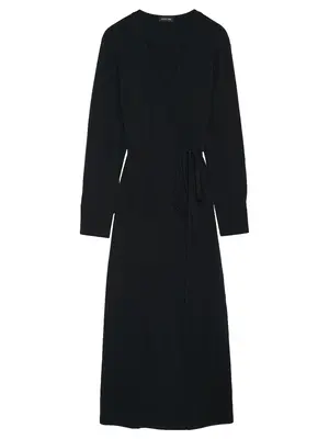ANINE BING Helene V-neck Long Dress - Black
