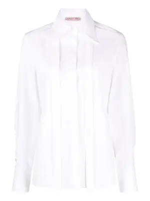Valentino Garavani Scarf-detail Cotton Poplin Shirt - White