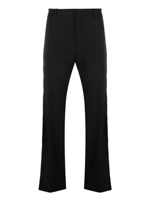 Off-White Logo-embroidered Straight-leg Trousers - Black
