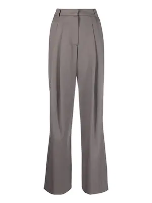 LOW CLASSIC Pleated High-waist Trousers - Grey