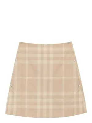 Burberry Check-print A-line Skirt - Neutrals