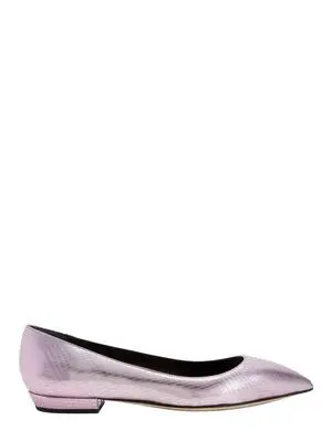 GIUSEPPE ZANOTTI Dhalia Leather Ballerina Shoes - Pink