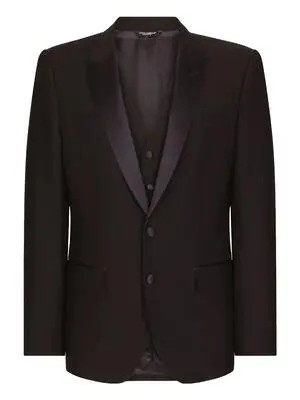 Dolce & Gabbana Wool Martini-fit Tuxedo Suit - Black