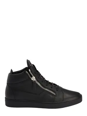 GIUSEPPE ZANOTTI Kriss Leather Mid-top Sneakers - Black