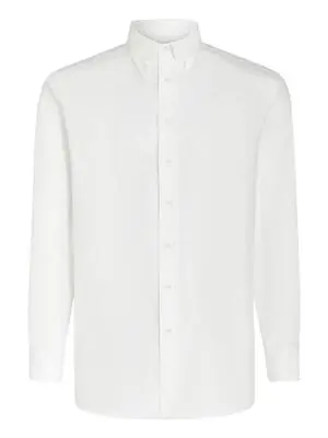 Etro Pegaso Motif-embroidered Cotton Shirt - White