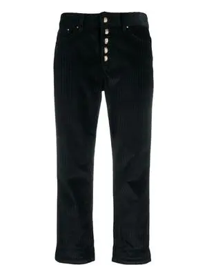 DONDUP Cropped Corduroy Trousers - Blue