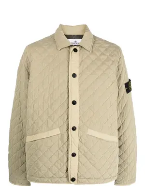 Stone Island Quilted Bomber Jacket - Green